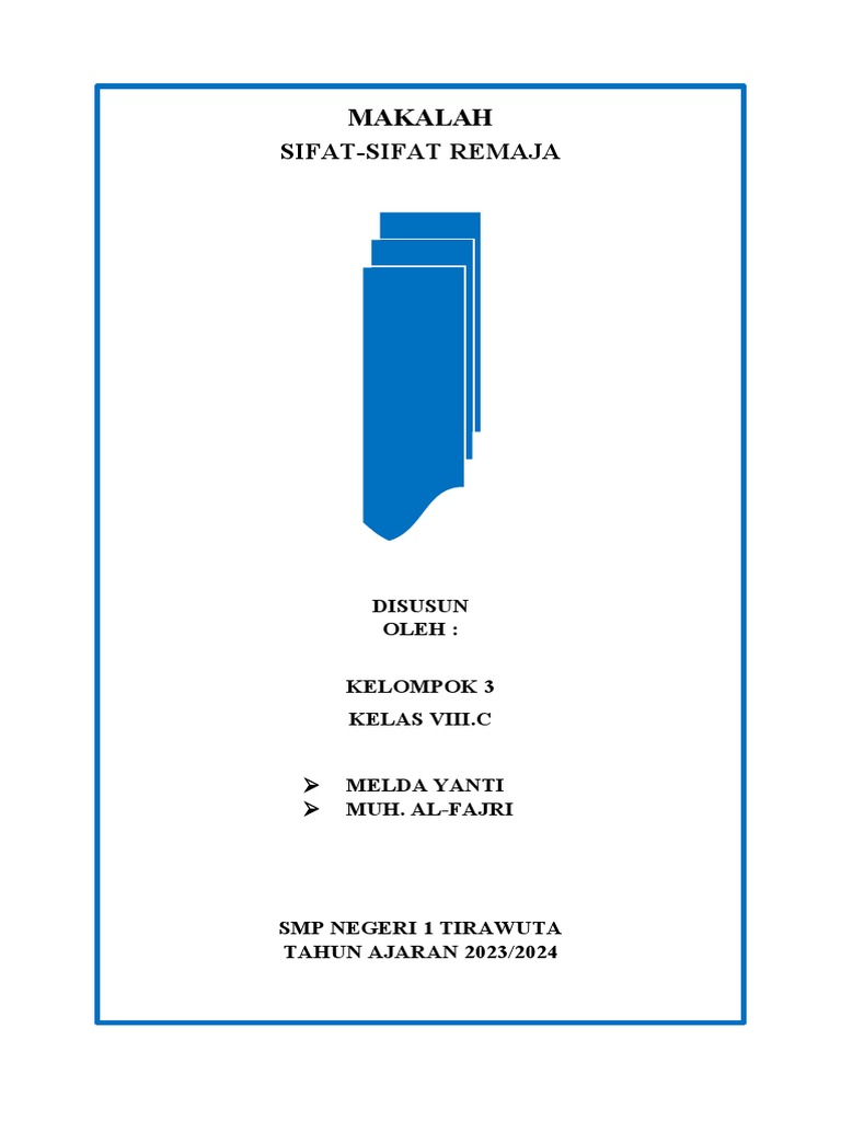 Makalah Sifat-Sifat Remaja | PDF | Pengembangan Diri | Kesehatan Holistik