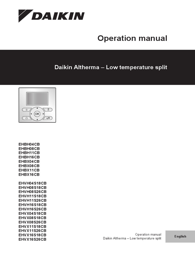 Daikin Altherma Documentation Technique