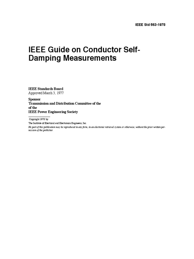 IEEE Guide On Conductor Self-Damping Measurements | PDF | Electrical Resistivity And ...