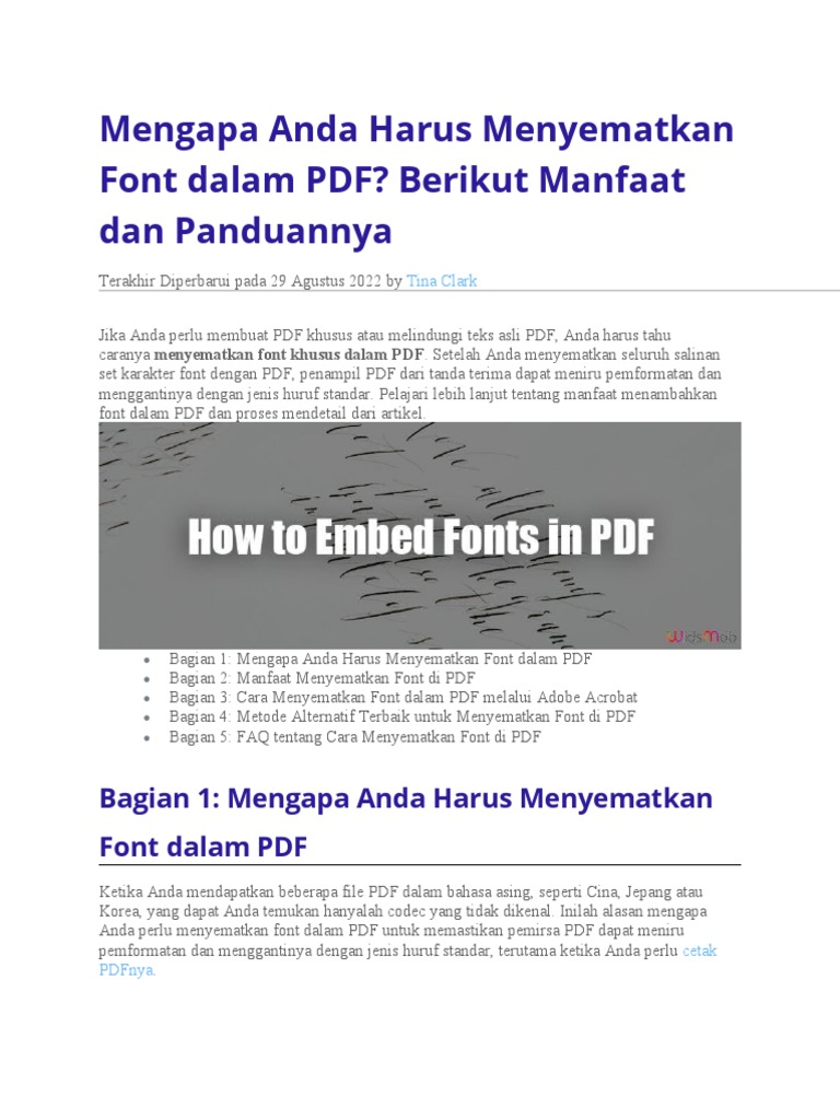 Mengapa Anda Harus Menyematkan Font Dalam PDF | PDF Mengapa Anda Harus Menyematkan Font Dalam PDF | PDF