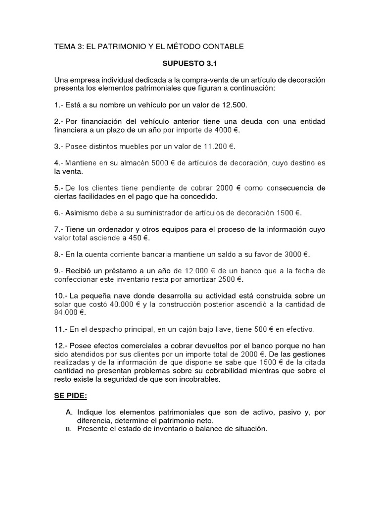 Enunciados Supuestos Tema 3 | PDF | Bancos | Business