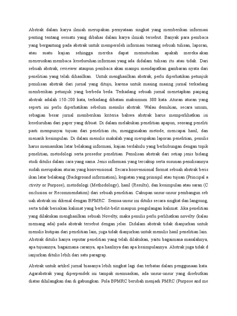 Panduan Penulisan Abstrak Karya Ilmiah | PDF