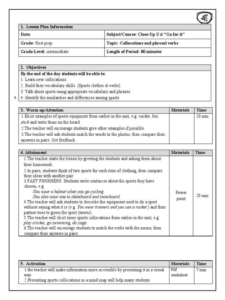 Lesson Plan New Close Up Unit 6 Part 2 | PDF | Subject (Grammar) | Language Mechanics
