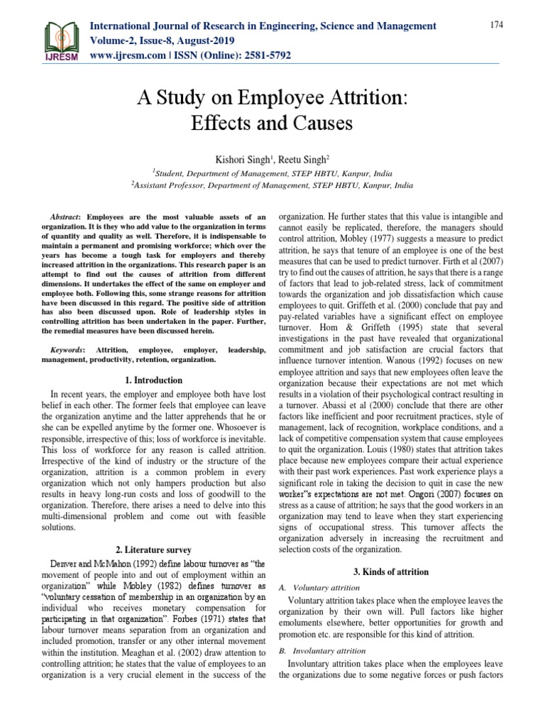 Employee Attrition Study | PDF | Leadership | Turnover (Employment)