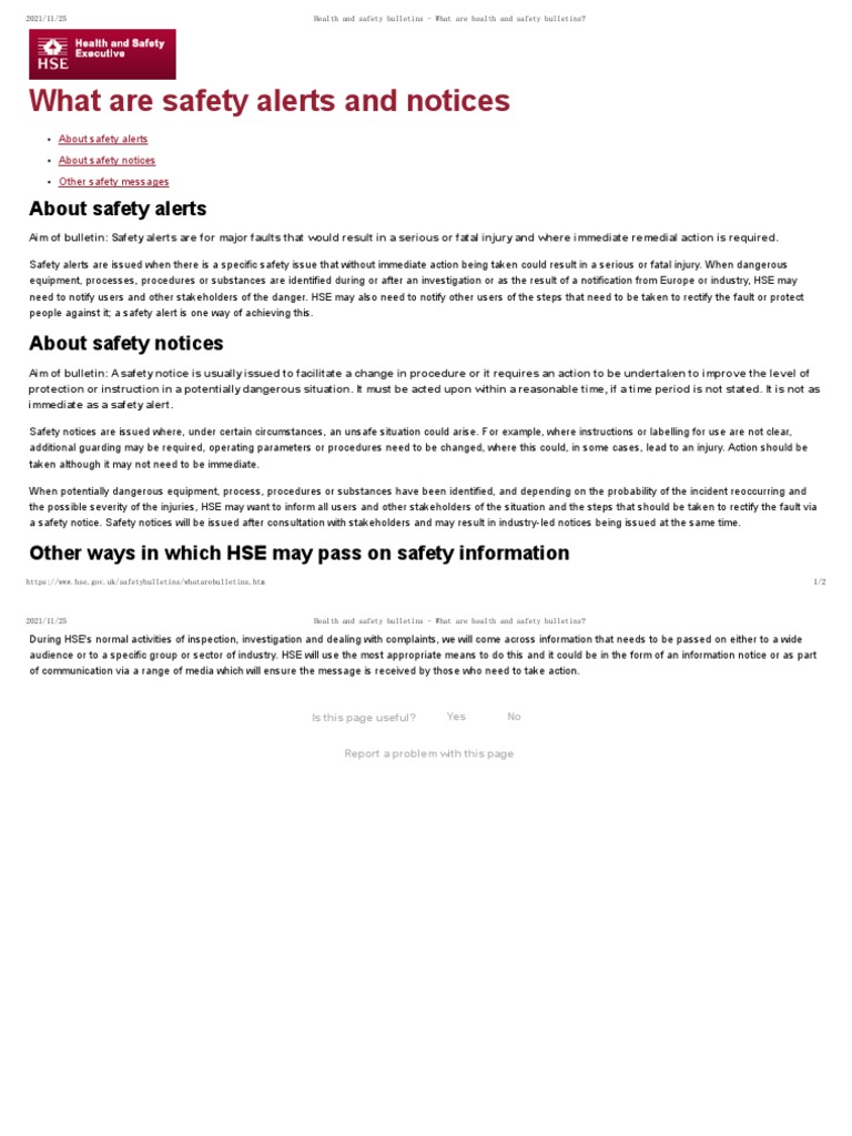 Understanding Health and Safety Bulletins | PDF | Safety | Occupational ...