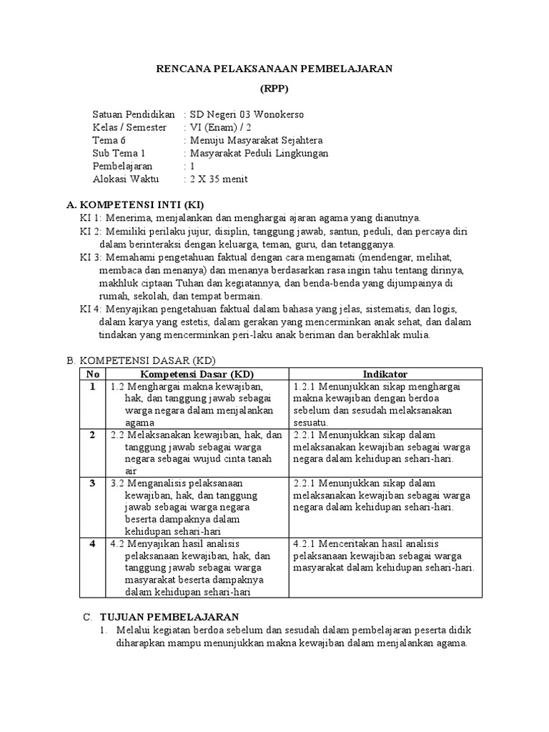 RPP PKN Kelas Tinggi | PDF