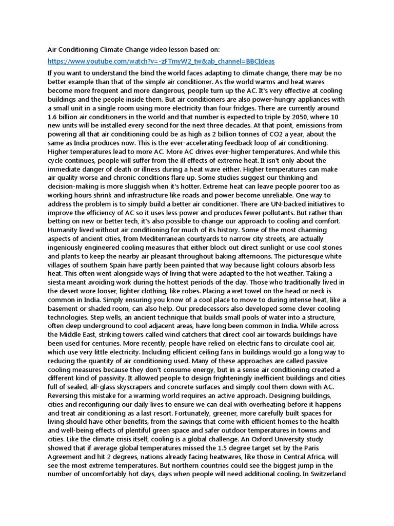 Air Conditioning's Role in Climate Change | PDF | Air Conditioning ...