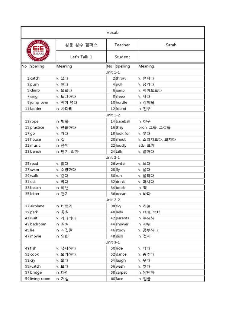 Let's Talk 2 - Vocab | PDF