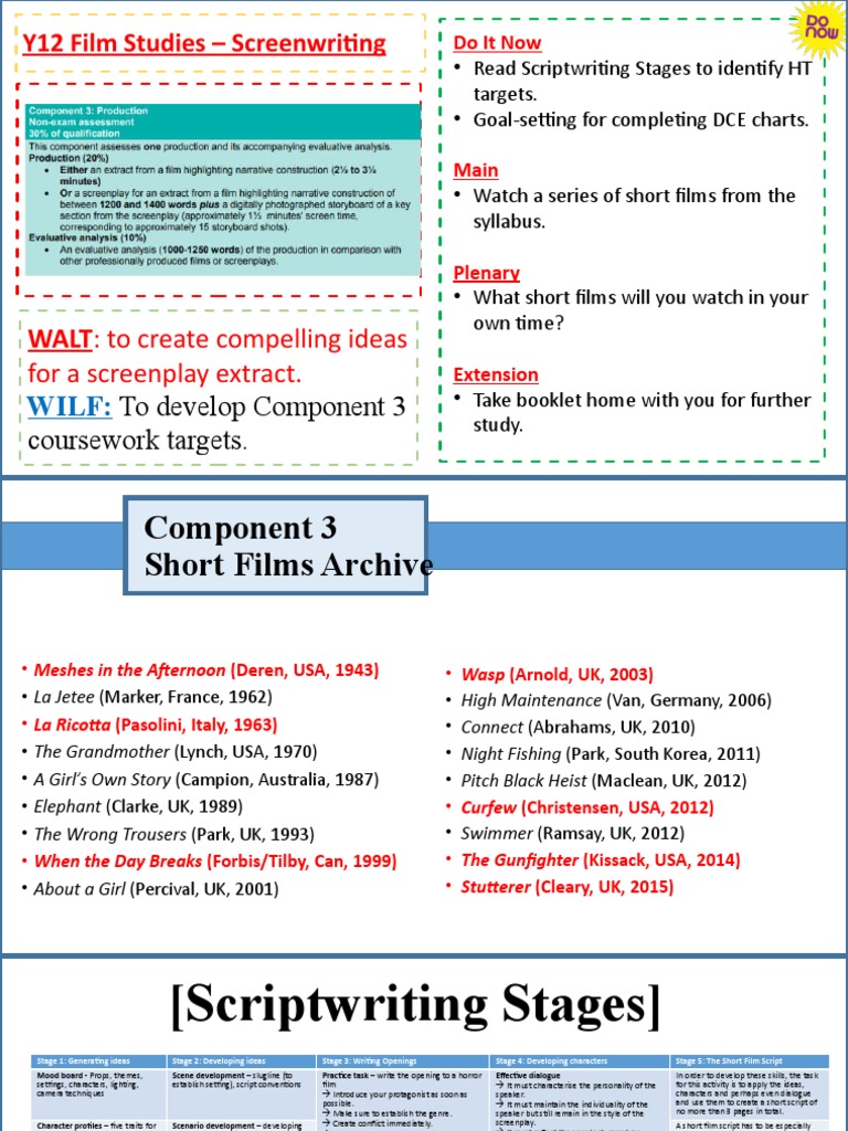 Scriptwriting Lesson 1 1 | PDF | Screenplay
