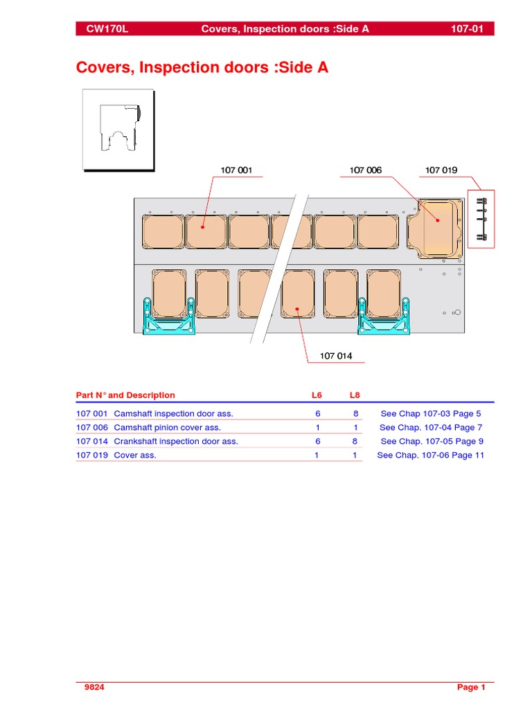 107 01 Covers and Side Doors A Side | PDF | Engines | Engine Technology