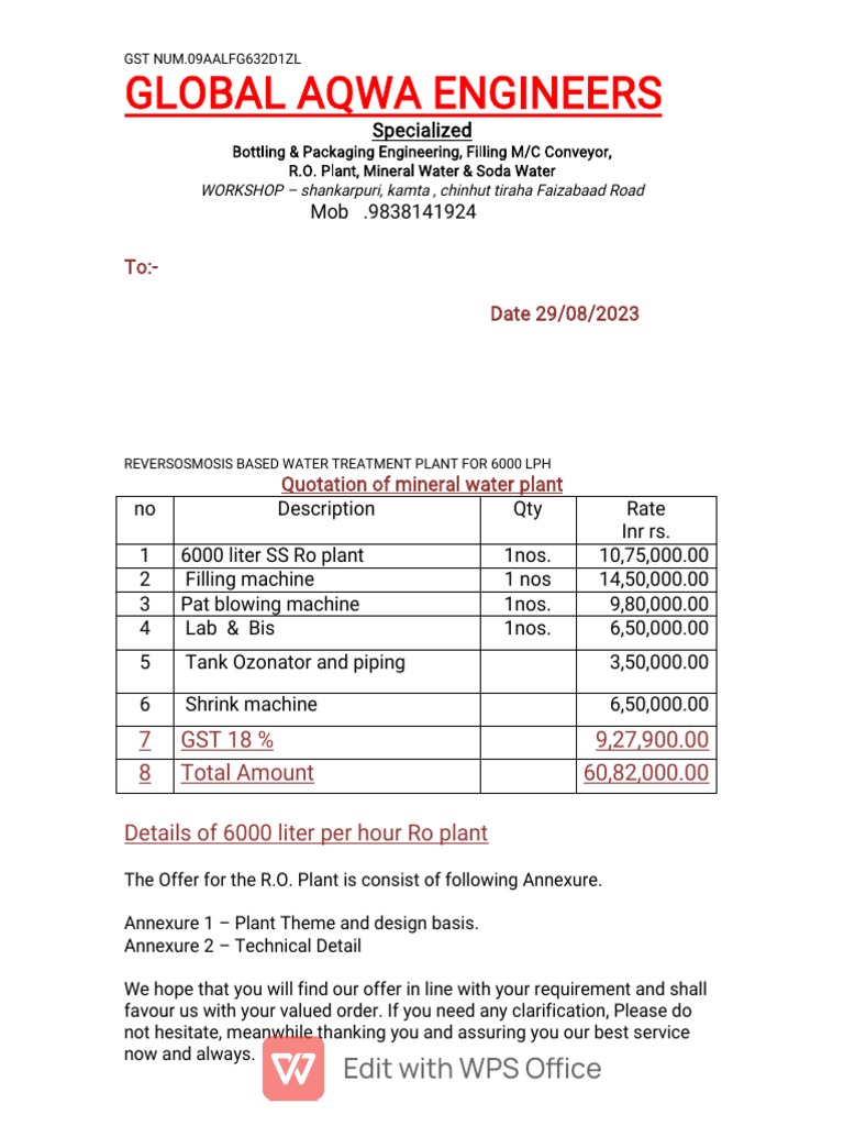 3000 LTR RO PLANT ISI PLANT R K | PDF | Hydrology | Chemical Process ...