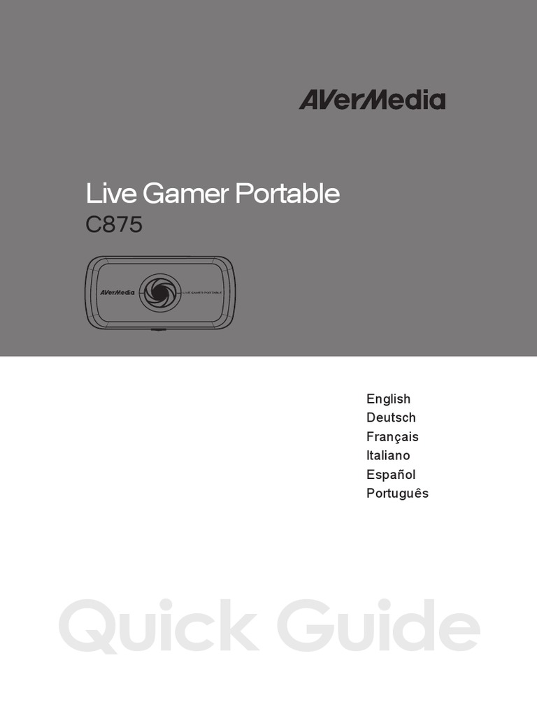 AverMedia C875 Quick Guide | PDF | Computing