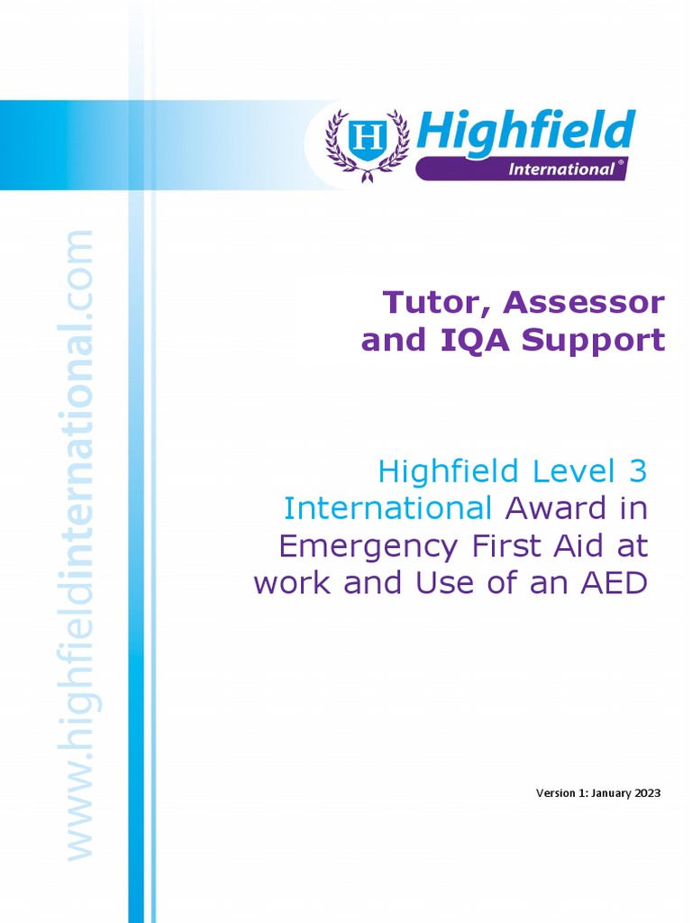 Highfield Level 3 First Aid Support Pack | PDF | Cardiopulmonary Resuscitation | First Aid