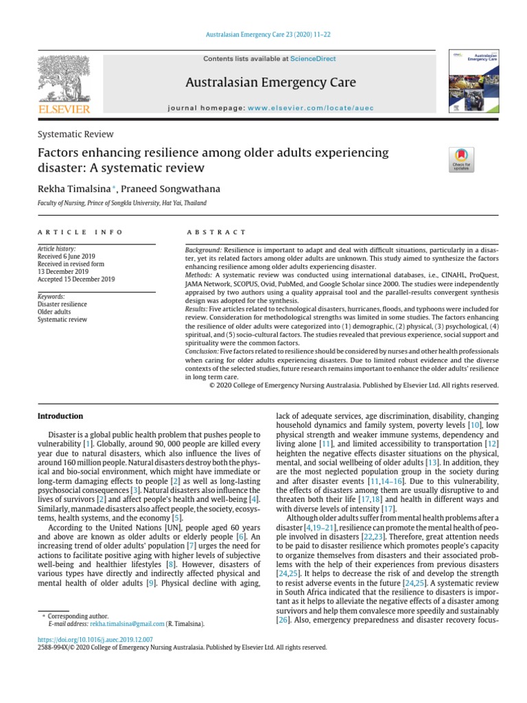 2022 - Timalsina & Songwathana - Factors Enhancing Resilience Among ...