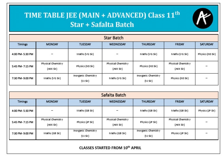 Star Batch and Safalta Batch Timings | PDF