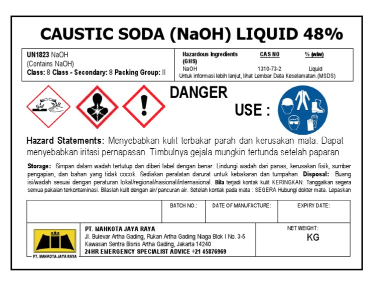 Label NaOH - 2023 48% | PDF