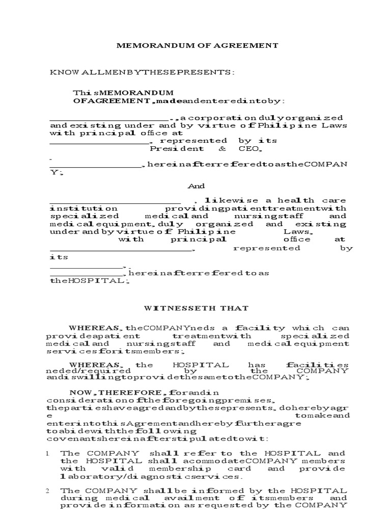 Moa Hmo Sample | PDF | Hospital | Health Economics