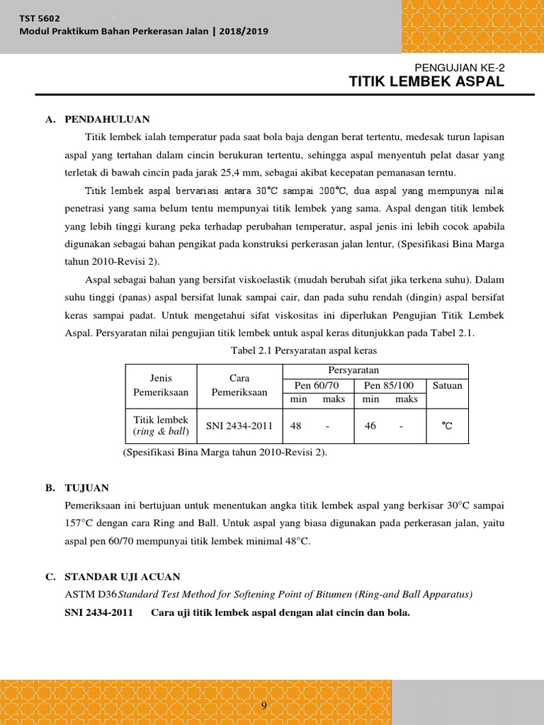 Uji Titik Lembek Aspal dan Metodologinya | PDF