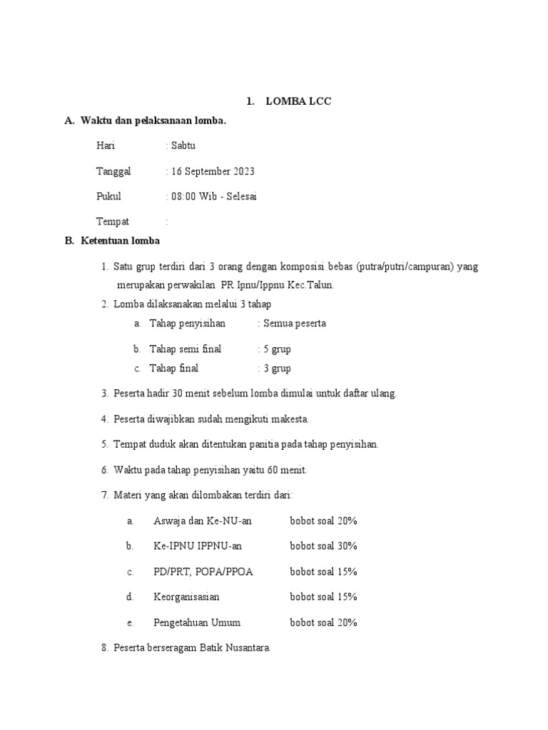 Juknis Porseni 3 | PDF