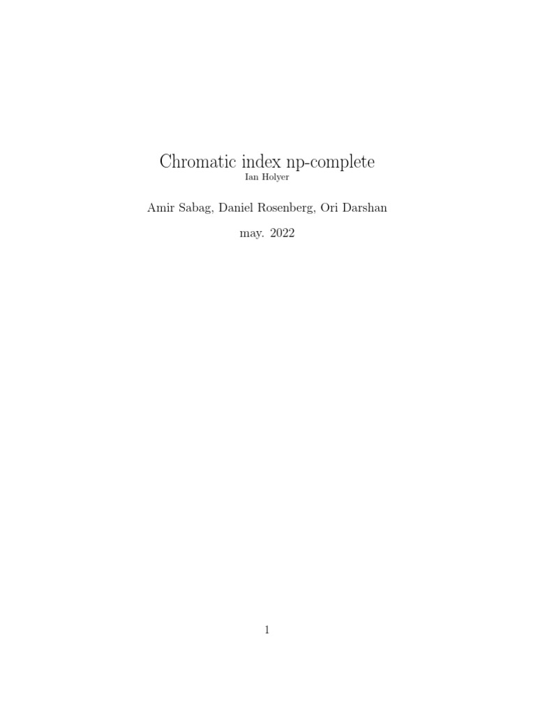 Chromatic Index Np-Complete | PDF