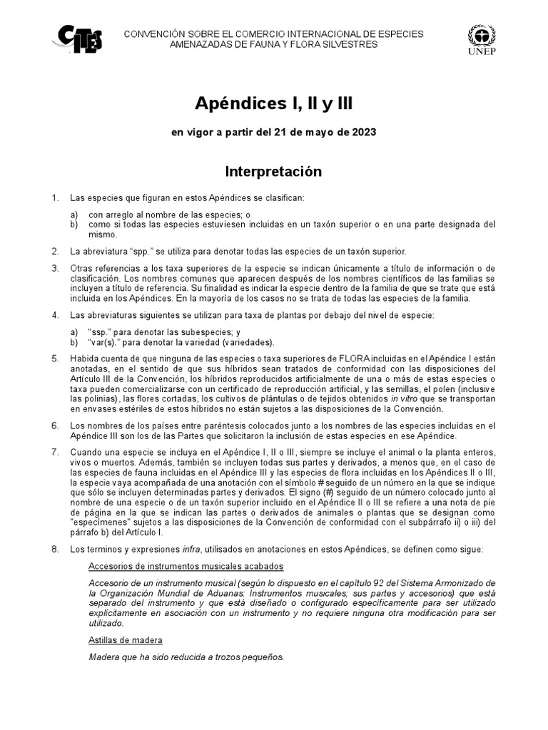 CITES Appendices 2023 05 21 | Descargar gratis PDF | Mamíferos