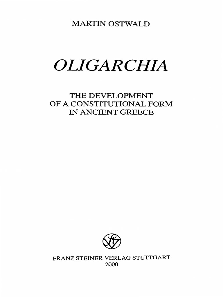 (Historia Einzelschriften 144) Martin Ostwald - Oligarchia - The ...