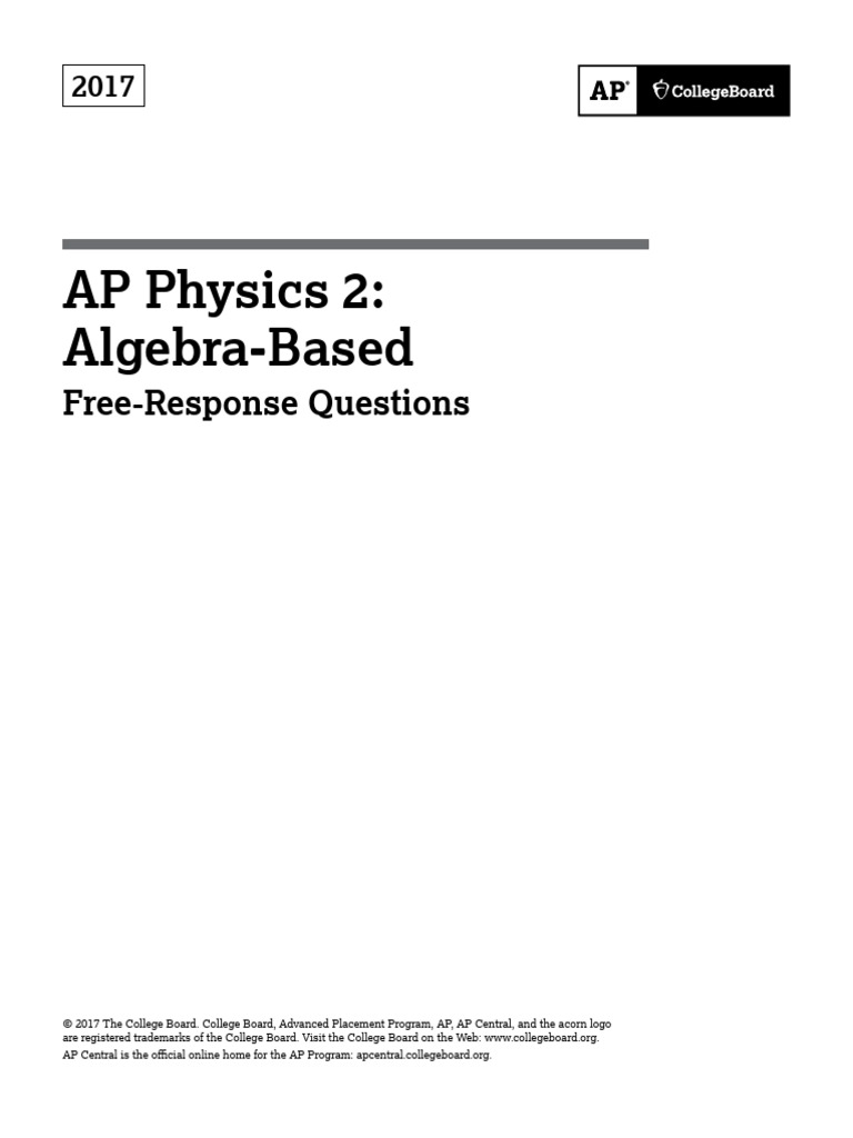 Ap Physics 2 FRQ 2017 | PDF