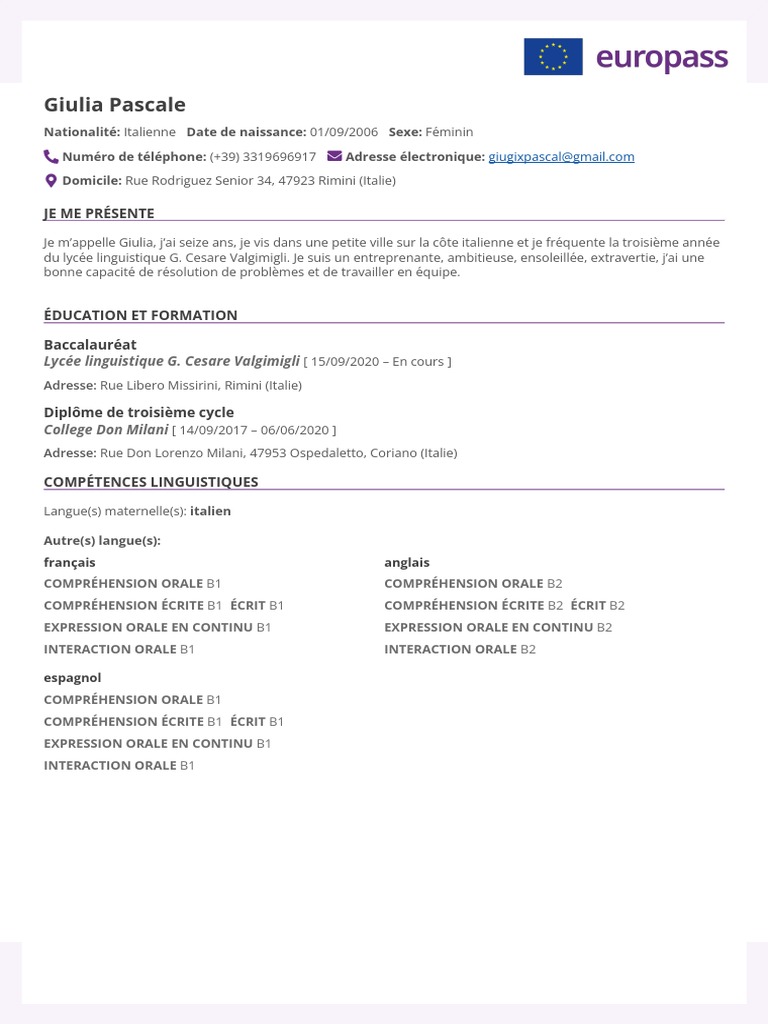 CV - Giulia Pascale | PDF