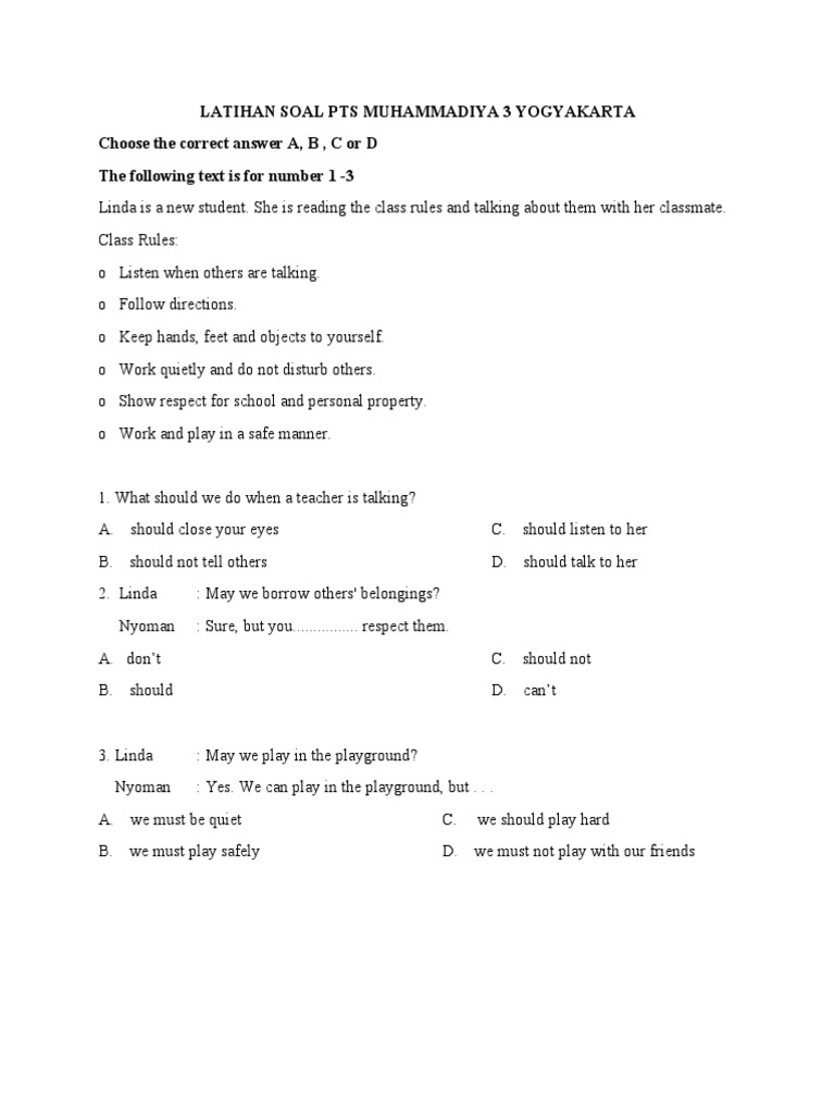 Latihan Soal PTS Kelas 8 | PDF