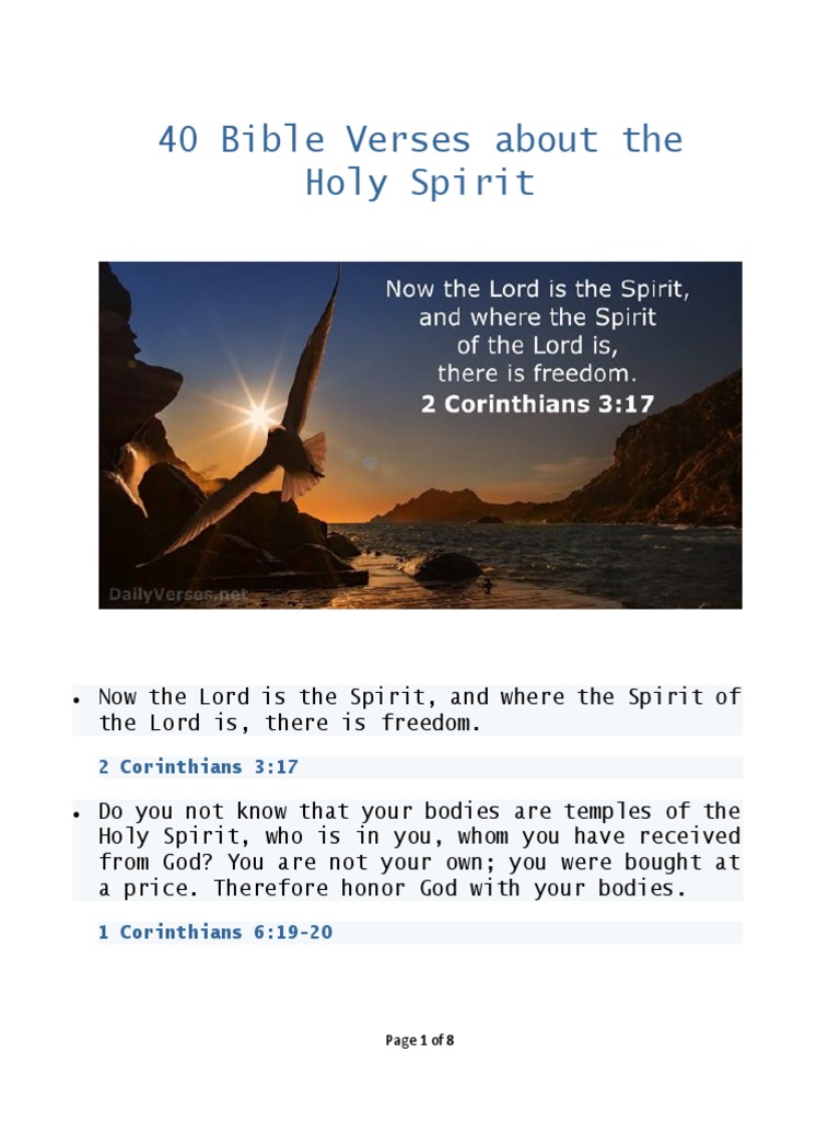 40 Bible Verses about the Holy Spirit | PDF | Acts Of The Apostles | Jesus