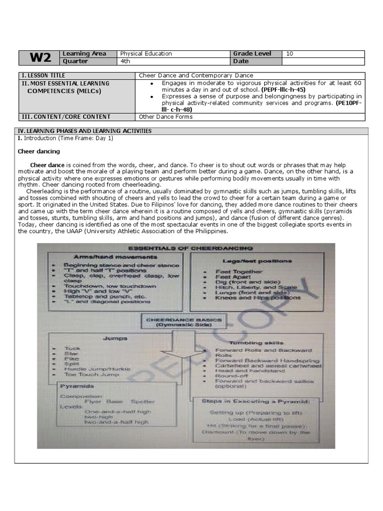 Las q4 Pe and Arts 2 | PDF | Cheerleading | Dances Las q4 Pe and Arts 2 | PDF | Cheerleading | Dances