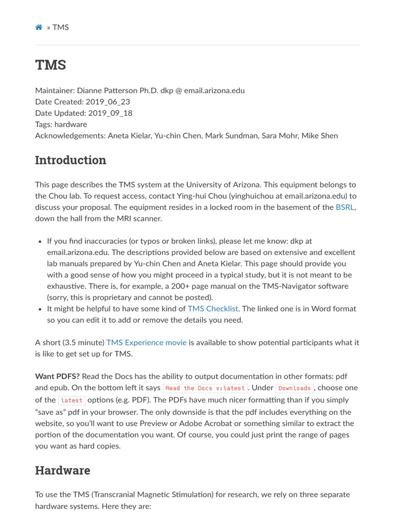 Localité TMS Manual - University of Arizona | PDF | Icon (Computing ...