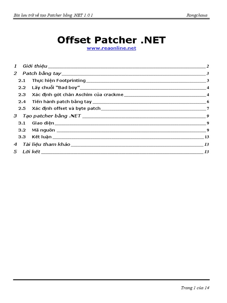 Offset Patcher in .NET | PDF