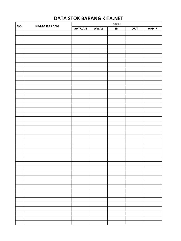 Laporan Stok Barang | PDF