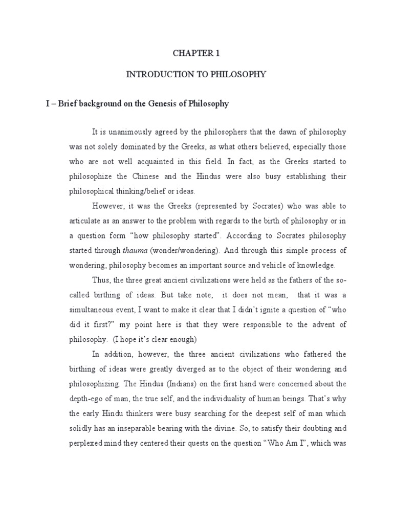 Chapter 1 Introduction To Philosophy | PDF | Knowledge | Wisdom