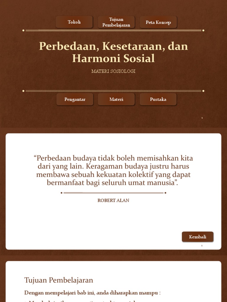 Materi Sosiologi Bab Perbedaan, Kesetaraan, Dan Harmoni Sosial | PDF | Politik | Sains & Matematika