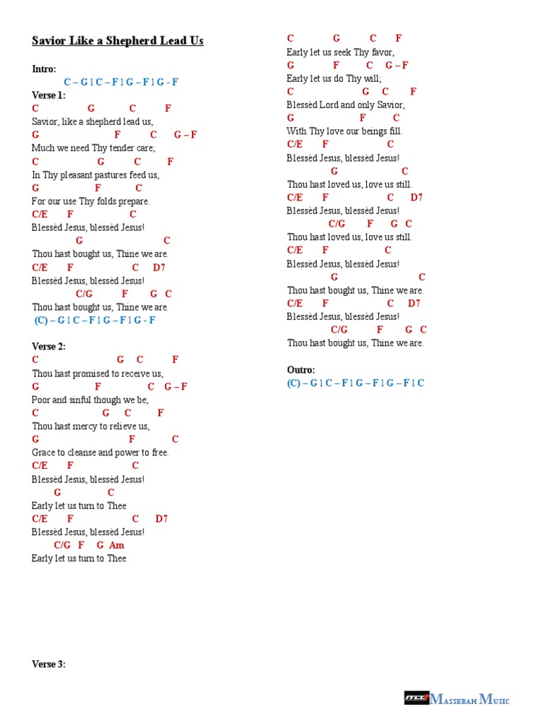 Savior Like a Shepherd Lead Us Lyrics | PDF