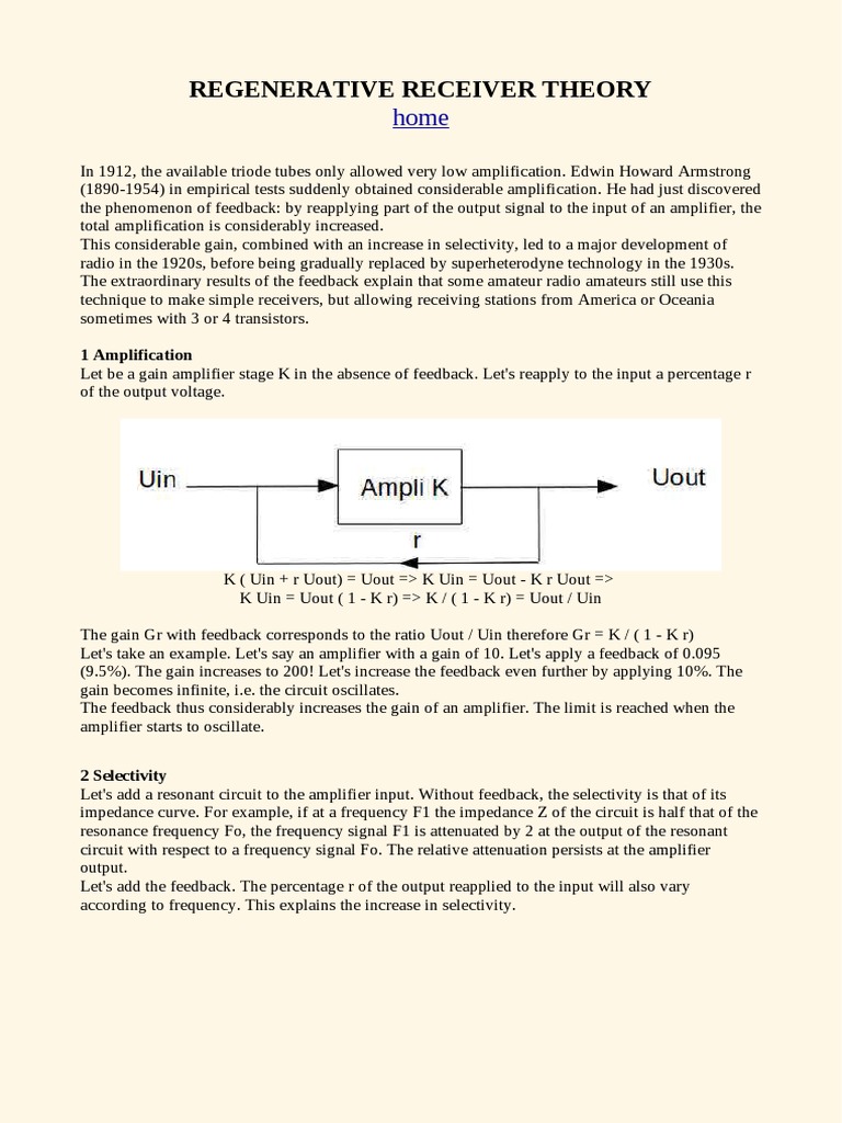 Regenerative Radio Techniques | PDF | Amplifier | Detector (Radio)