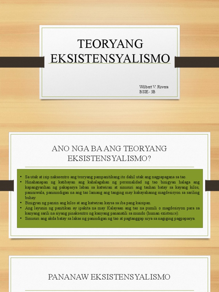 Teoryang Eksistensyalismo | PDF