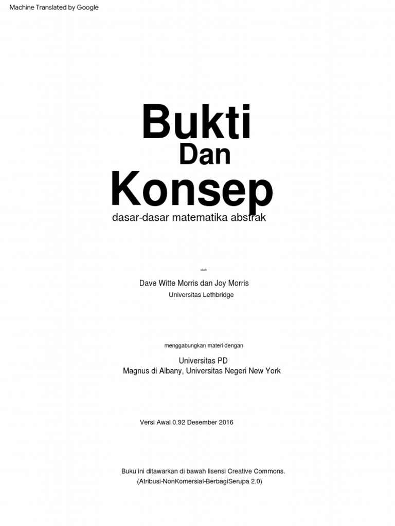 Proofs and Concepts. The Fundamentals of Abstract Mathematics Author Dave Witte Morris, Joy ...