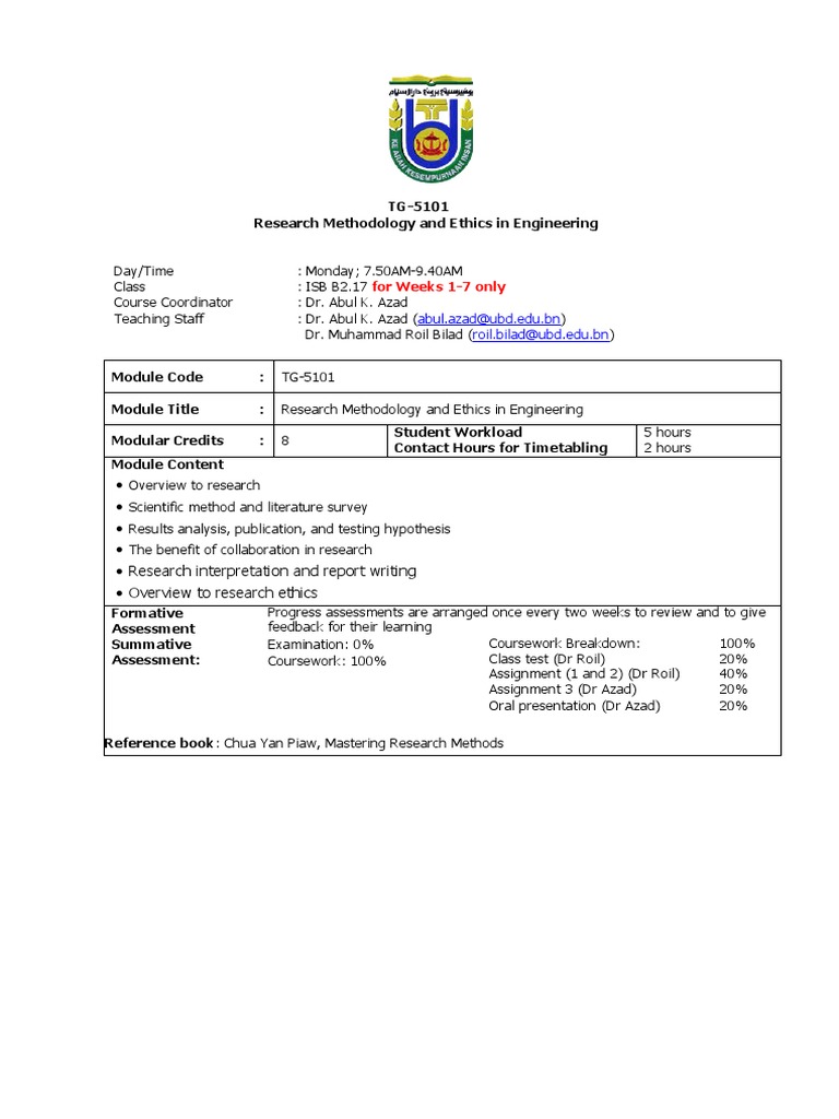 TG-5101 Module Outline and Schedule | PDF | Methodology | Intelligence