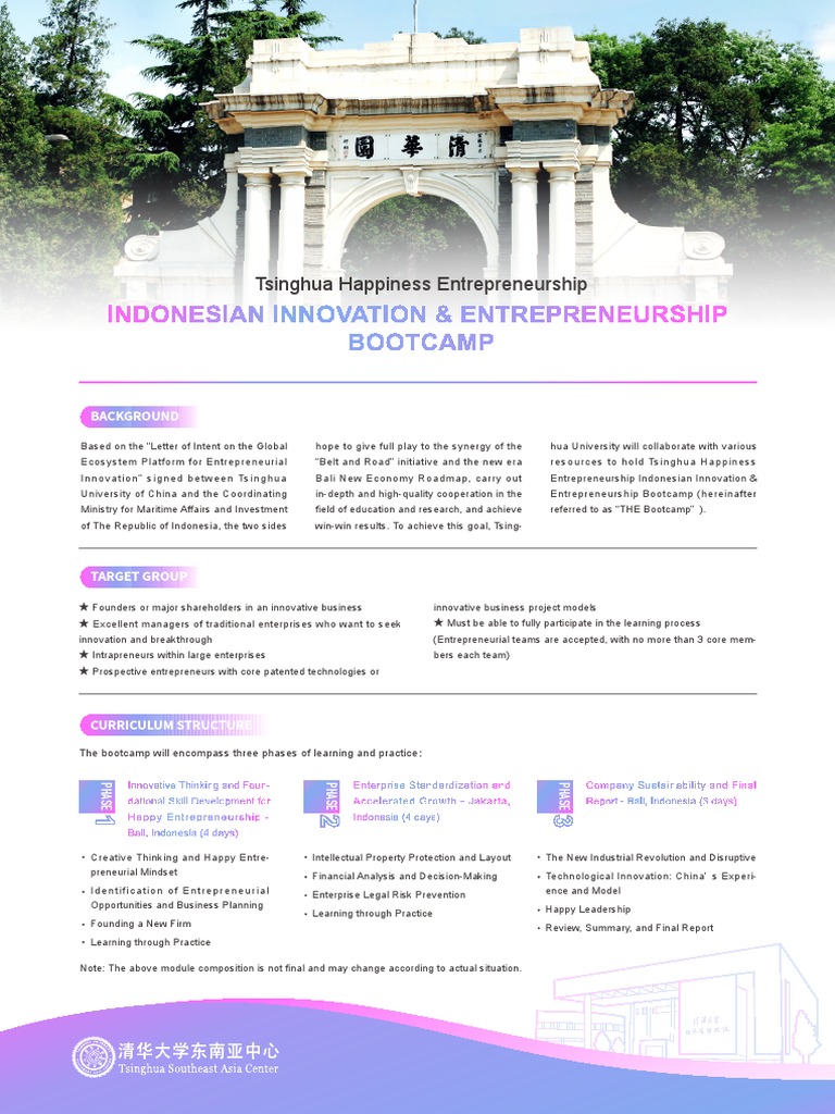 Indonesian Innovation & Entrepreneurship Bootcamp Brochure | PDF ...