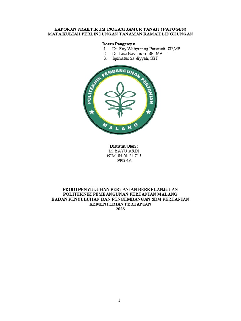 Laprak Isolasi Jamur Tanah | PDF