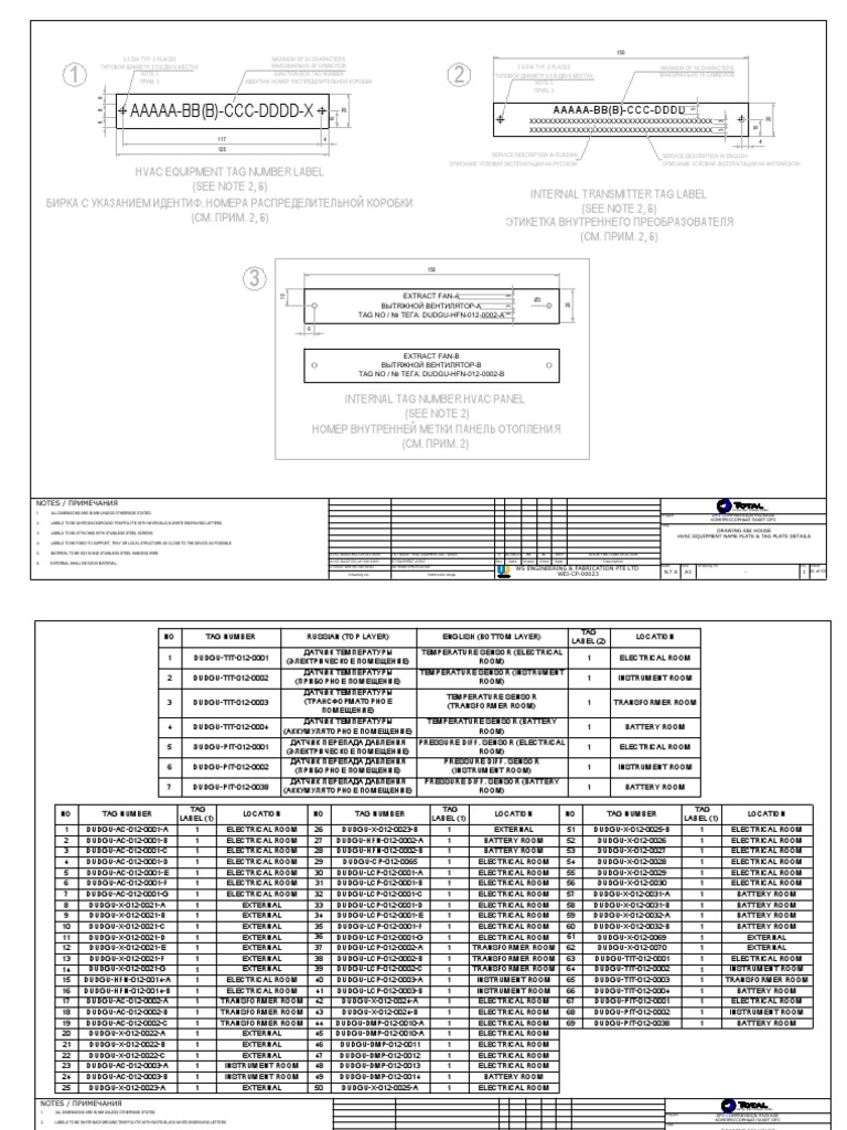 HVAC Name Plate & Tag Plate - Page1-3 - Rev1Update | PDF