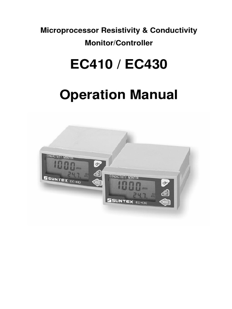 EC410 / EC430 Operation Manual: Microprocessor Resistivity ...