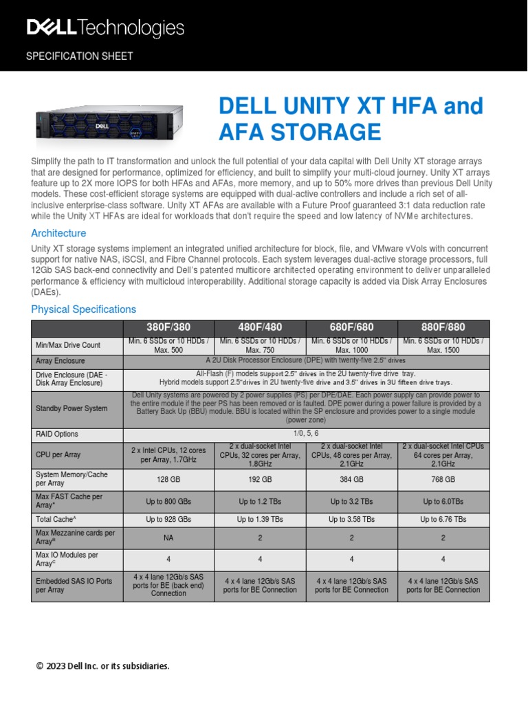 DELL UNITY XT HFA and AFA STORAGE | PDF | Solid State Drive ...