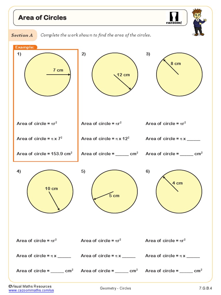 Worksheet g7 Cazoom Math. Circles. Area of Circles | PDF | Area ...
