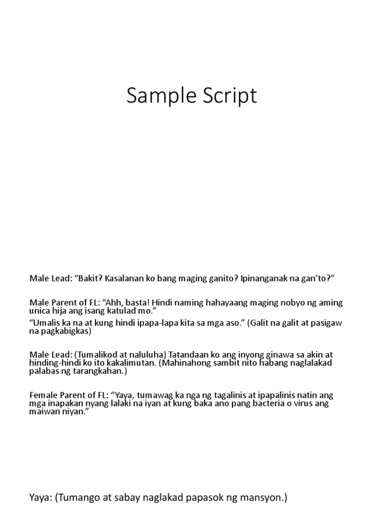 Sample Script | PDF