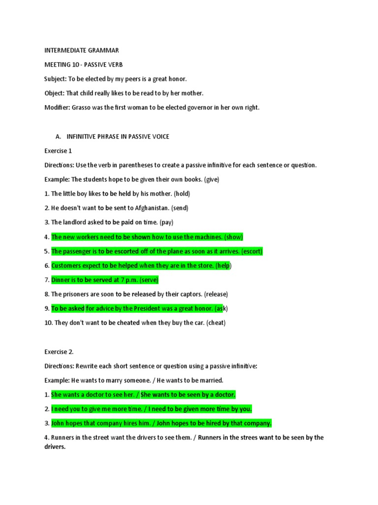 Passive Verb | PDF | Verb | Syntax