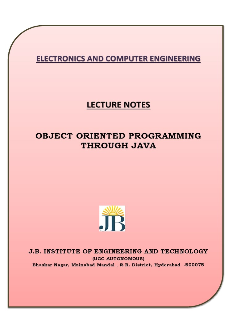 Oop Notes Final | PDF | Java Virtual Machine | Class (Computer Programming) Oop Notes Final | PDF | Java Virtual Machine | Class (Computer Programming)